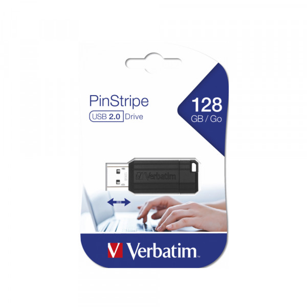 Verbatim PinStripe 128GB USB 2.0 Flash Drive
