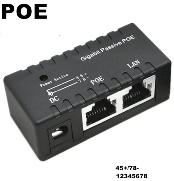 POE-INJ-4811 GEMBIRD 48V/1A 130W, 1000MBPS PASSIVE POE INJECTOR OD 5~48V, KONEKTOR 5.5×2.1MM
