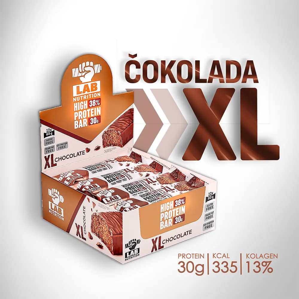 XL - Visokoproteinski bar - Čokolada - BOX - 80 g x 12kom