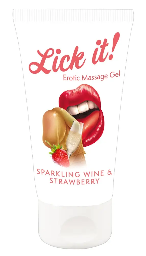 Lick It Erotsko masažno ulje, Aroma Šampanjac i jagoda, 50ml