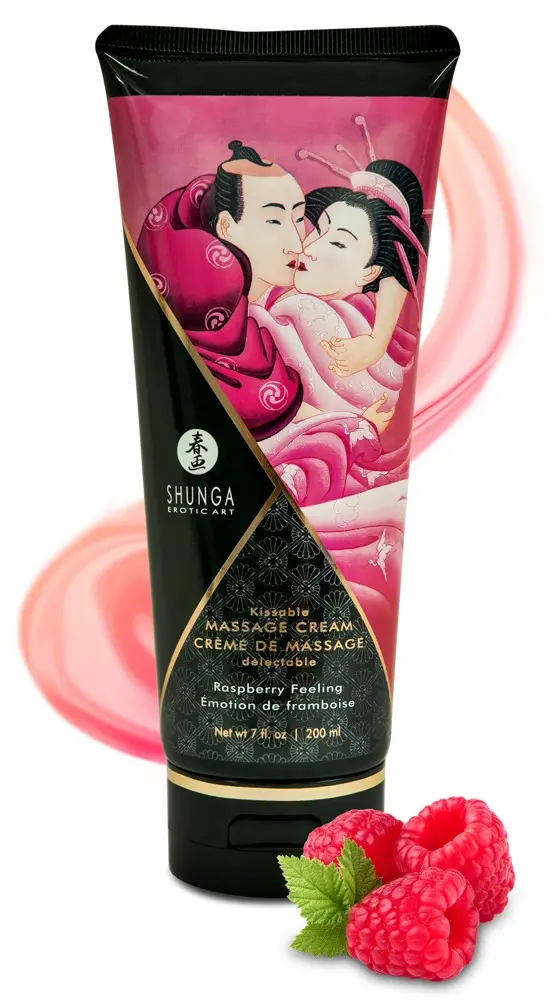 Shunga Kissable Masažna krema, Aroma Malina, 200ml