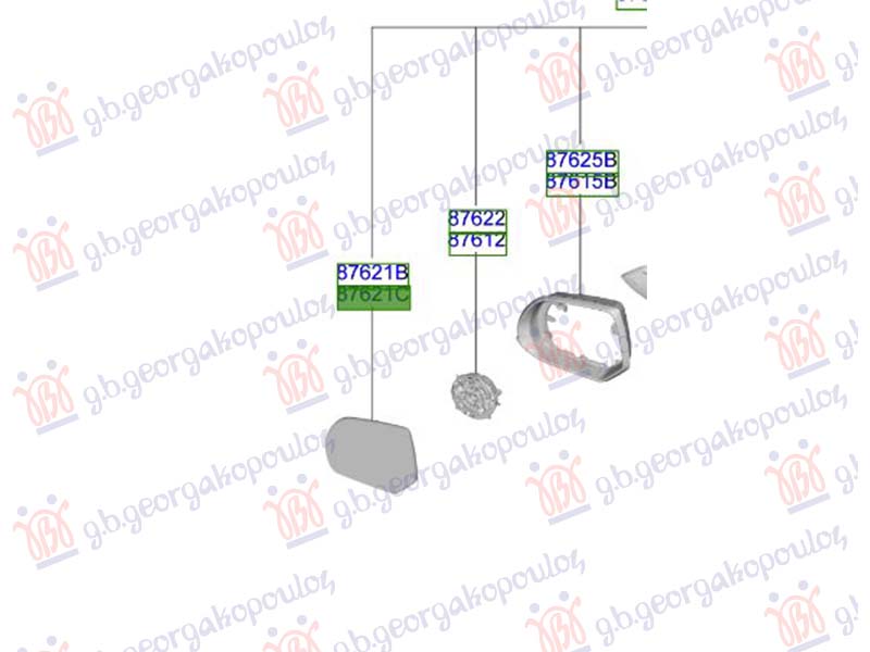 STAKLO RETROVIZORA Leva str. HYUNDAI IONIQ 5 (2021-) (OEM: 87611-GI010, 87611GI010)