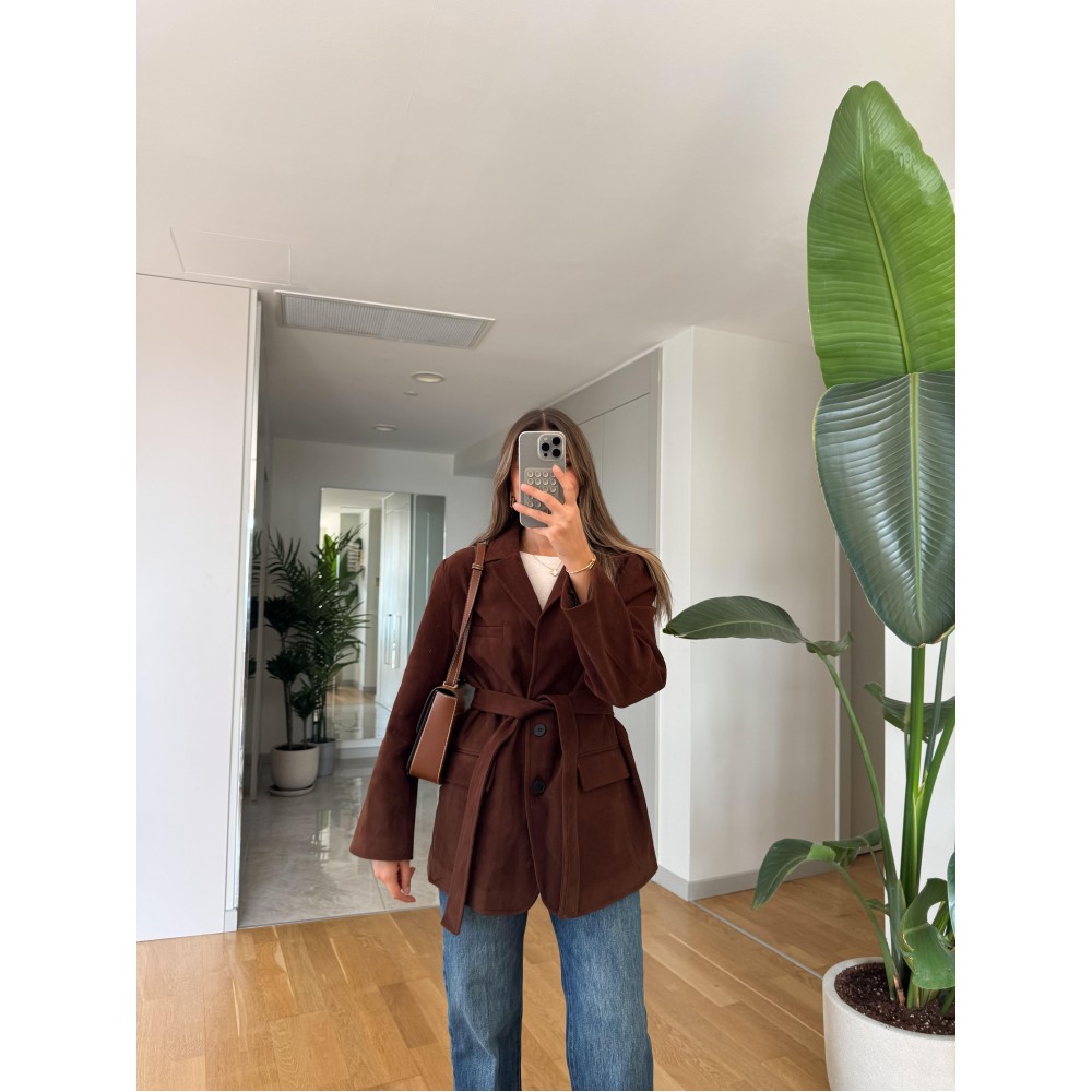 FLEUR SUEDE JACKET BRAON