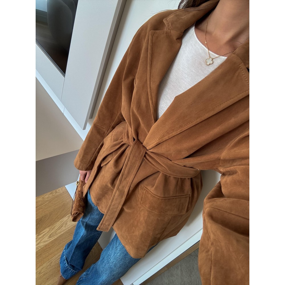 FLEUR SUEDE JACKET CAMEL