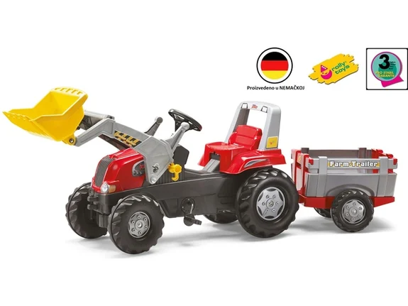 Rolly Toys Traktor Junior sa prikolicom i kašikom