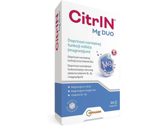 Inpharm CitrIN Mg Duo magnezijum citrat + magnezijum bisglicinat - 30 tableta