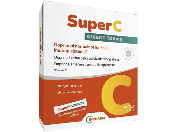 Inpharm Super C Direkt 500 mg vitamin C - 20 kesica