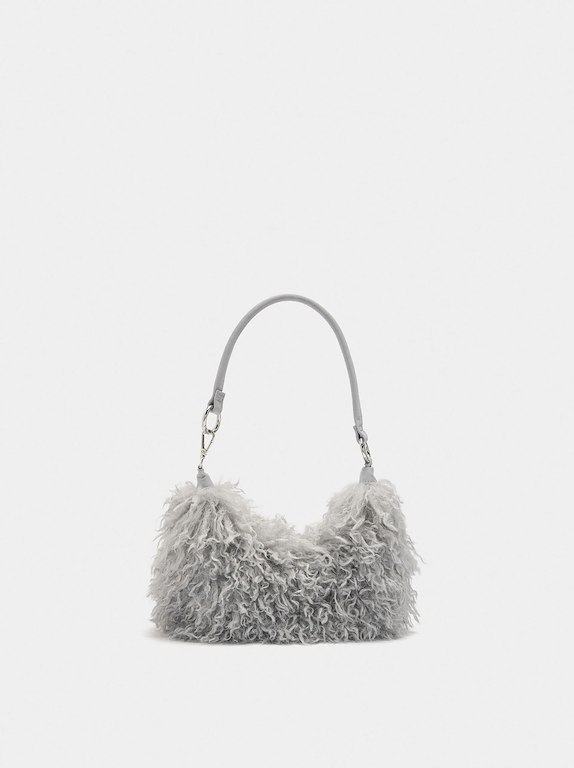 SHOULDER BAG WITH FUR EFFECT
