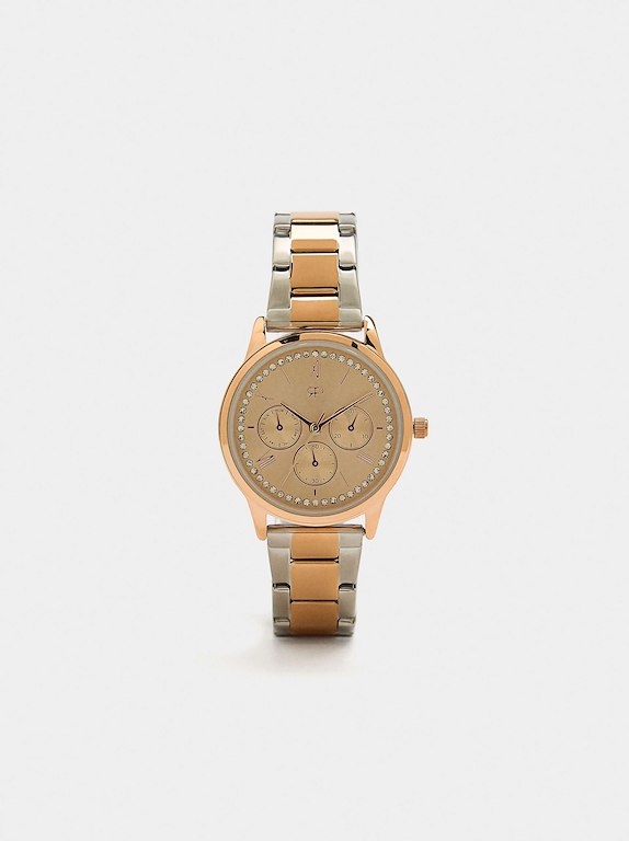 BICOLOR WATCH WITH STAINLESS STEEL BRACELET