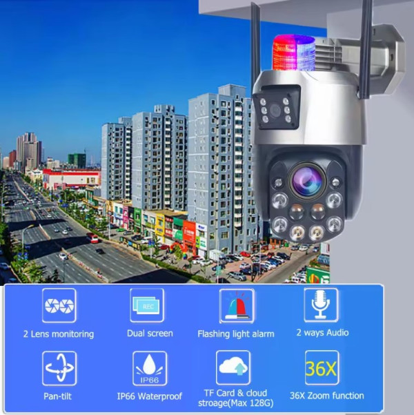 CAM-IP6MP-EP5-36X *ZOOM GMB KAMERA 6MPIX MICROSD ICSEE XMEYE PRO APP TWO-WAY PTZ IP66,2×3.6MM