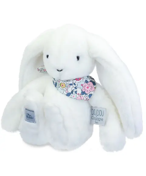 Doudou et Compagnie Plišana igračka zeka Fleurette, 25cm, Beli