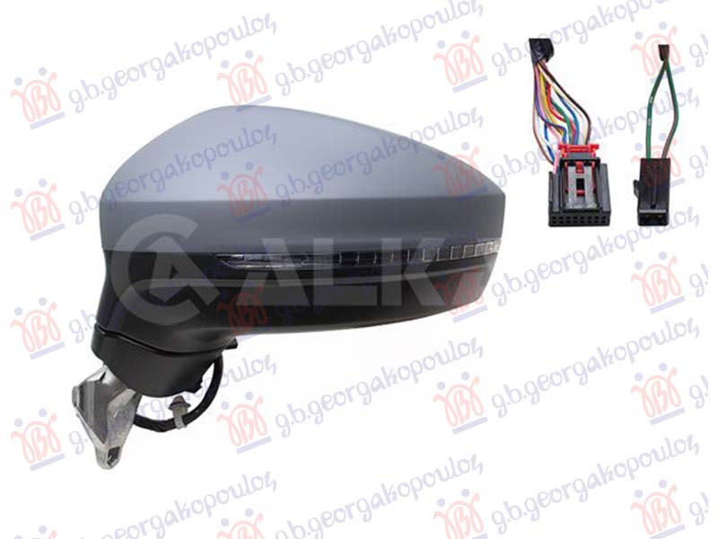 RETROVIZOR ELEKTRICNI SA GREJACEM PM (ELEKTRO-SKLOPIV) (SVETLO) (MEMORIJA) (15 PIN) (ASFERICNO STAKLO) Leva str. VW TIGUAN ALLSPACE/XL (2017-2021) (OEM: 5NA857601, 5NB857507G9B9)