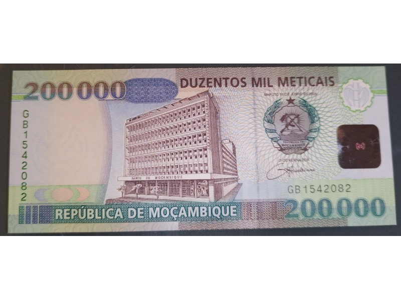 J69 200 000 meticais Mozambik 2003 UNC