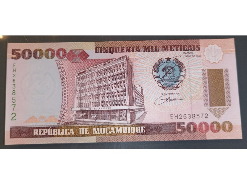 J67 50000 meticais Mozambik 1993 UNC