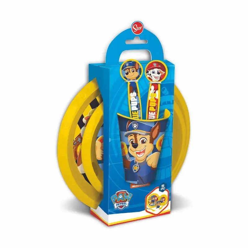 Stor Dečiji set za užinu Paw Patrol, 5 delova, Žuti