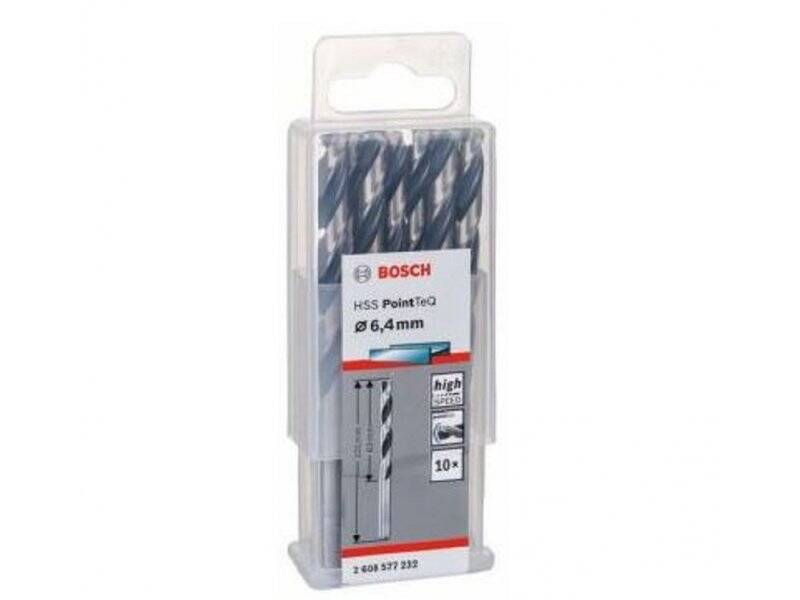 BOSCH HSS SPIRALNA BURGIJA POINTTEQ 6,4 MM PAKET OD 10 KOMADA