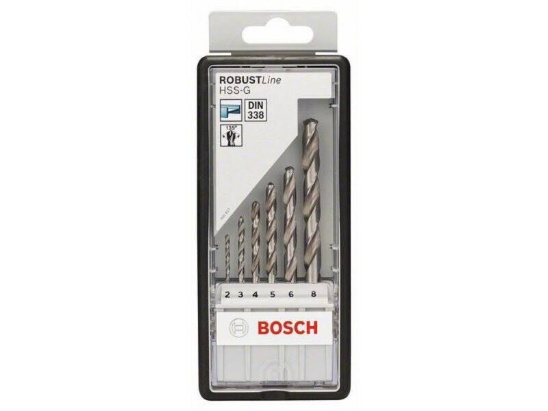 BOSCH 6-DELNI ROBUST LINE SET BURGIJA ZA METAL HSS-G, 135° 2607010529, 2 3 4 5 6 8 MM, 135°