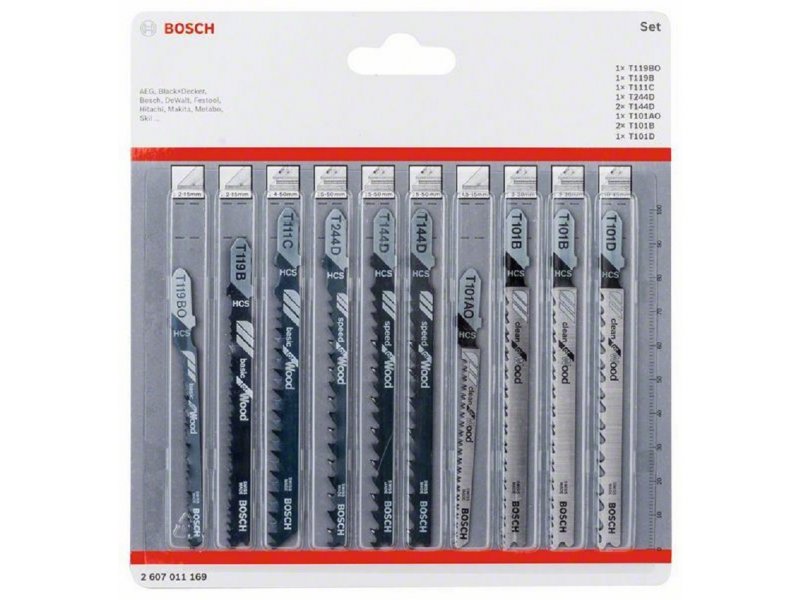 BOSCH LIST UBODNE TESTERE SET 10 KOMADA 2607011169