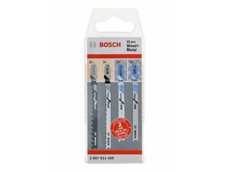 BOSCH SET LISTOVA ZA UBODNU TESTERU – JSB KOMPLET WOOD AND METAL, 18 DELOVA 2607011439