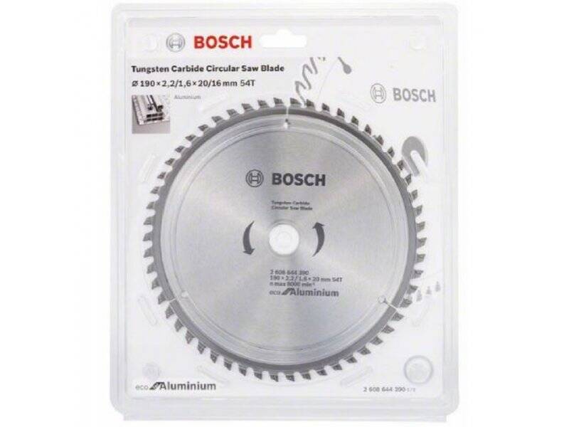 BOSCH LIST KRUŽNE TESTERE ECO FOR ALUMINIUM 190 X 2.4 1.6 X 20 54 T