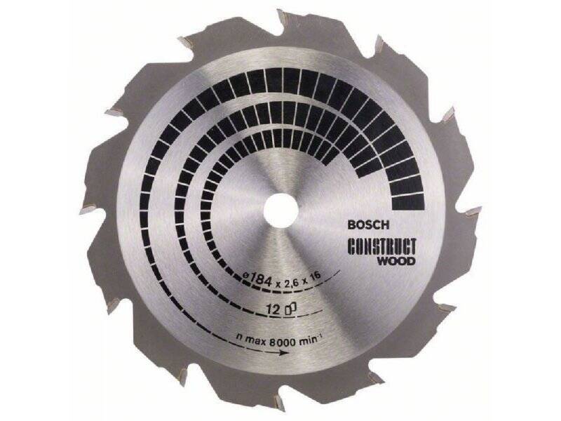 BOSCH LIST KRUŽNE TESTERE CONSTRUCT WOOD 184 X 16 X 2.6 MM. 12