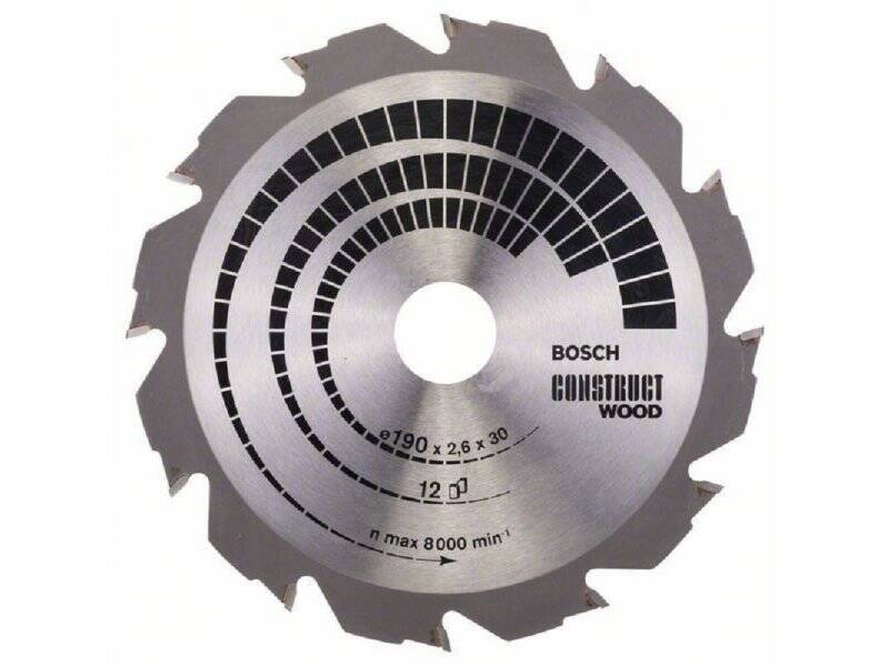 BOSCH LIST KRUŽNE TESTERE CONSTRUCT WOOD 190 X 30 X 2.6 MM. 12