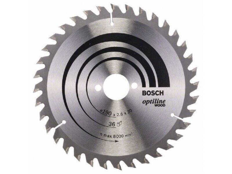 BOSCH LIST KRUŽNE TESTERE OPTILINE WOOD 190 X 30 X 2.6 MM. 36