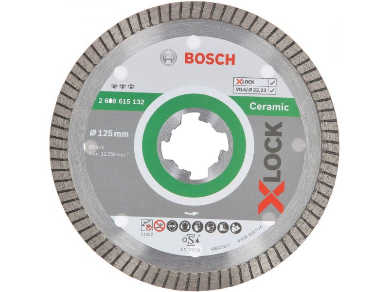 BOSCH X-LOCK BEST FOR CERAMIC EXTRACLEAN TURBO DIJAMANTSKA REZNA PLOČA 125×22,23×1,4×7 – 2608615132