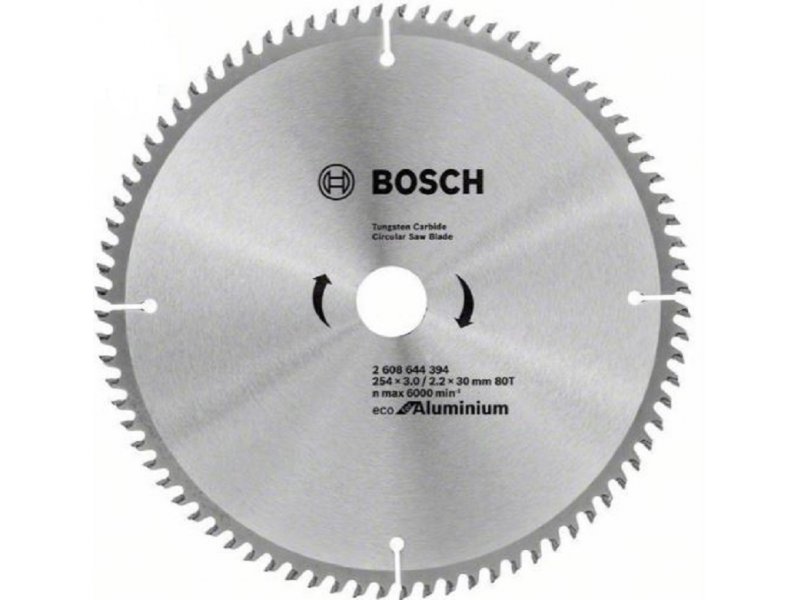 BOSCH LIST KRUŽNE TESTERE ECO FOR ALUMINIUM 254 X 3.0 2.2 X 30 80 T
