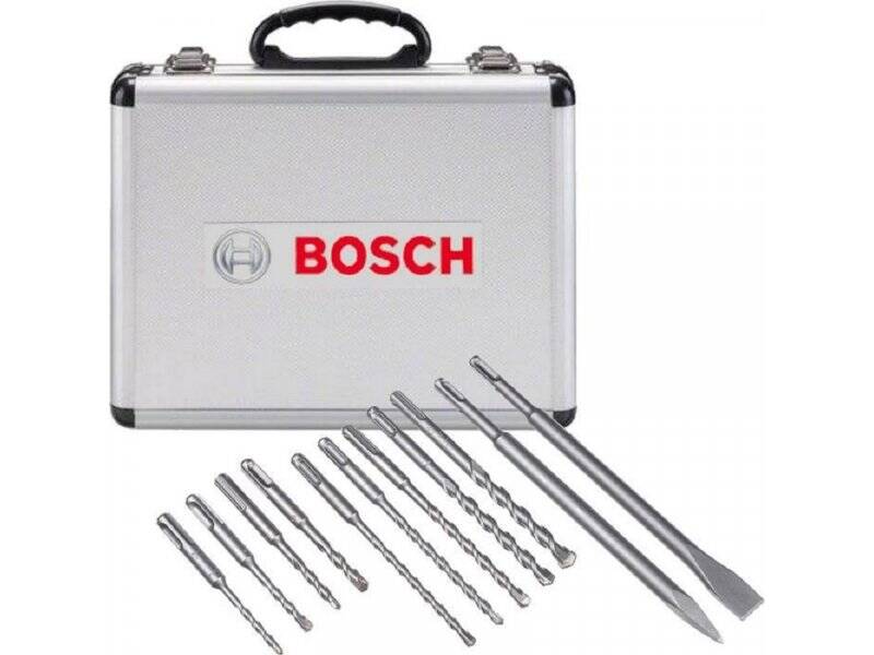 BOSCH 11-DELNI SDS PLUS SET ZA GRAĐEVINSKE RADOVE U ALUMINIJUMSKOM KOFERU 2608578765