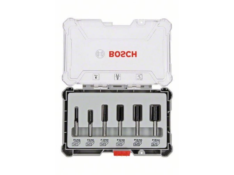 BOSCH KOMPLET RAVNIH GLODALA, 6 KOMADA, DRŽAČ OD 6 MM 2607017465