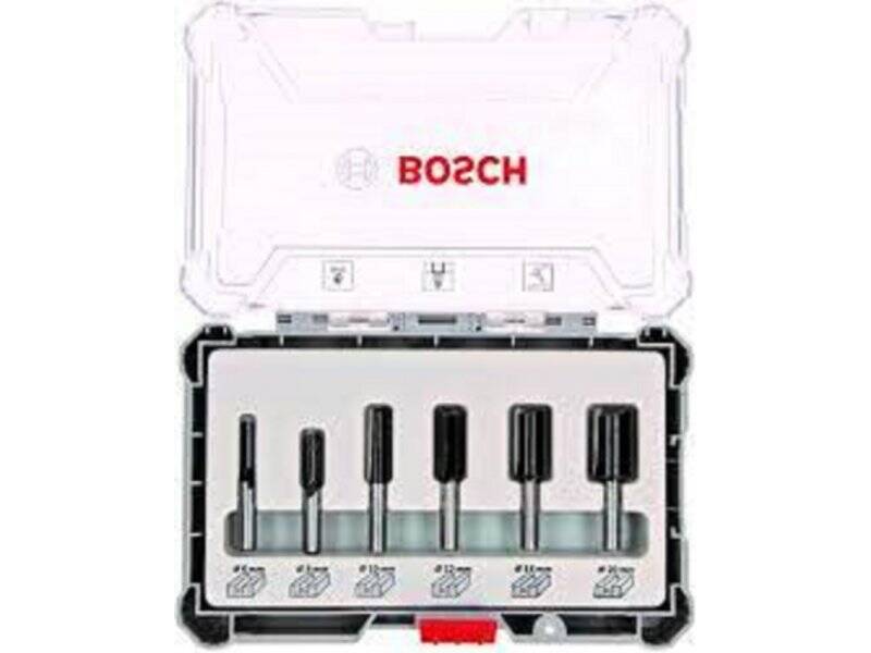 BOSCH KOMPLET RAVNIH GLODALA, 6 KOMADA, DRŽAČ OD 8 MM 2607017466