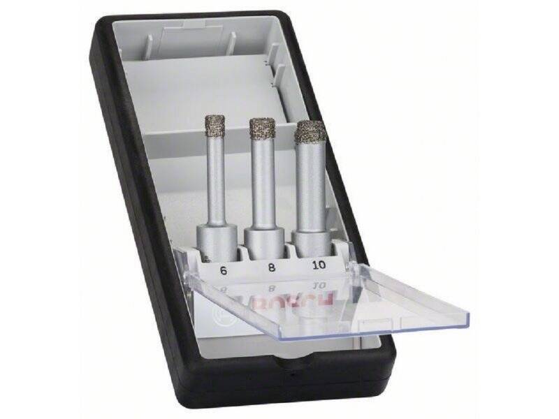 BOSCH 3-DELNI ROBUST LINE SET DIJAMANTSKIH BURGIJA ZA SUVO BUŠENJE EASY DRY BEST FOR CERAMIC 2608587145, 6,0 8,0 10,0 MM