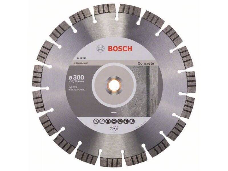 BOSCH DIJAMANTSKA REZNA PLOČA BEST FOR CONCRETE 2608602657, 300 X 20,00+25,40 X 2,8 X 15 MM