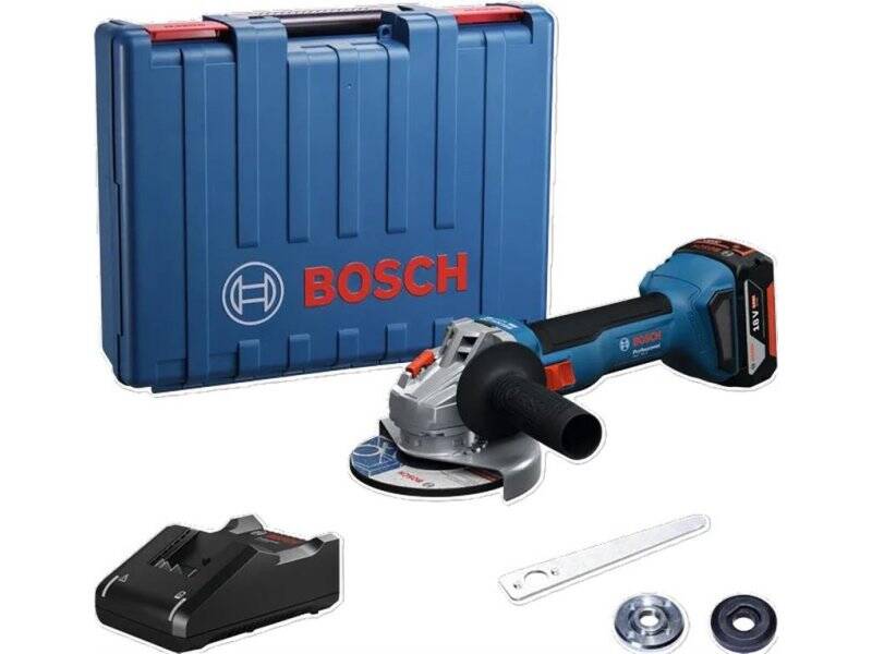 BOSCH GWS 18V-8 PROFESSIONAL AKUMULATORSKA UGAONA BRUSILICA U KOFERU SA NAVRTKOM, 06019N9021