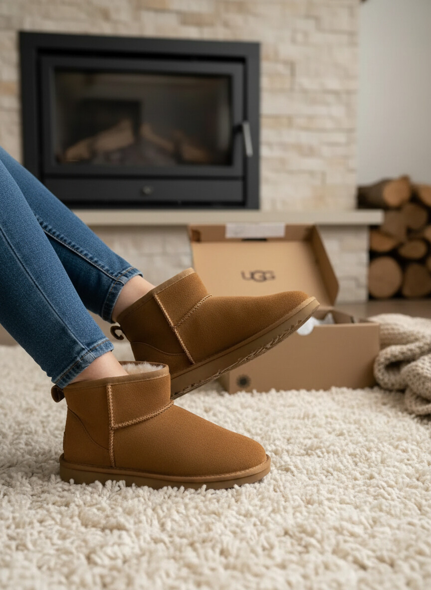 Ugg mini čizme, bоја - Bež, 40