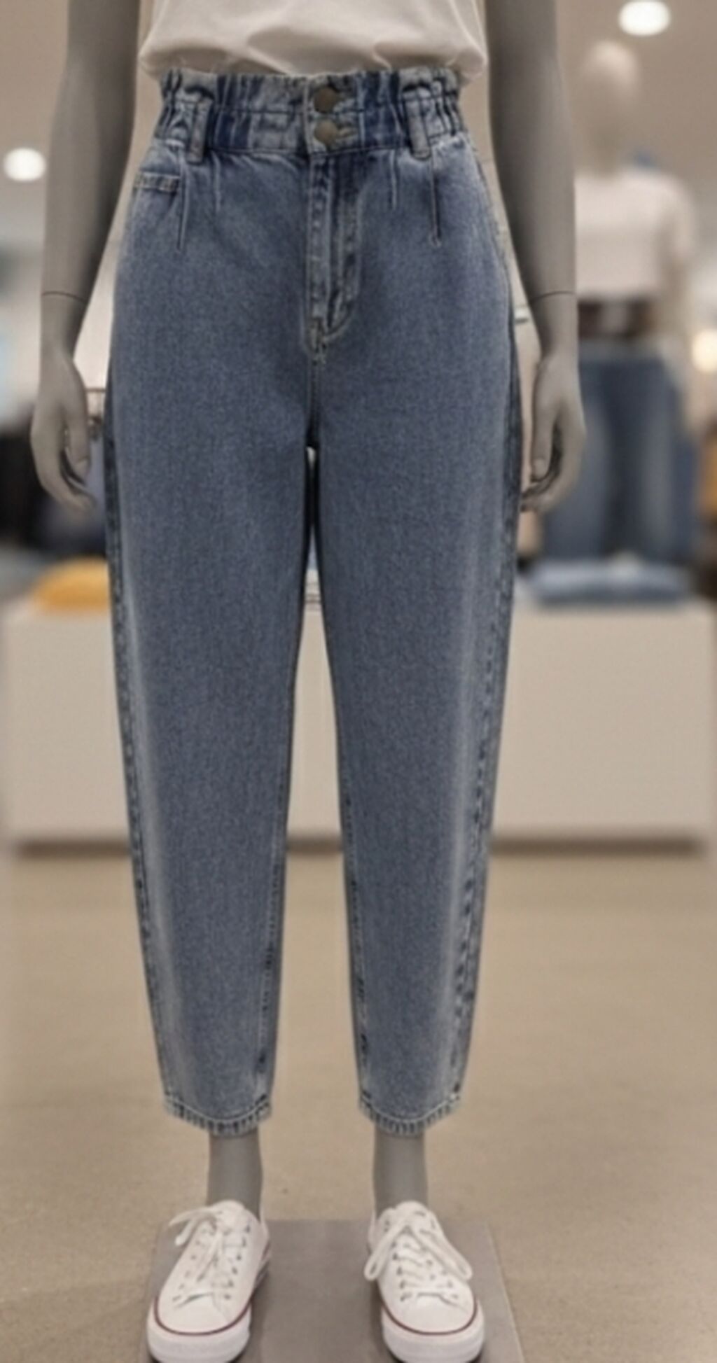 Vel za 11,12 godŽenske farmerke visokog struka u svetlo-plavom denim