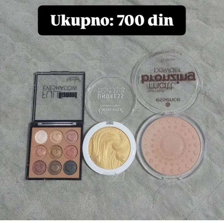 Makeup set – ukupno: 700 din Sadržaj: - Paleta senki za oči (9