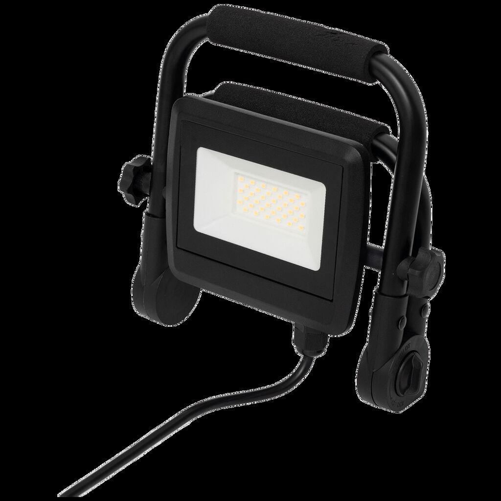 Reflektor, LED, prenosni, 20 W, 1600 lm, IP44. Boja: crna. Snaga: 20