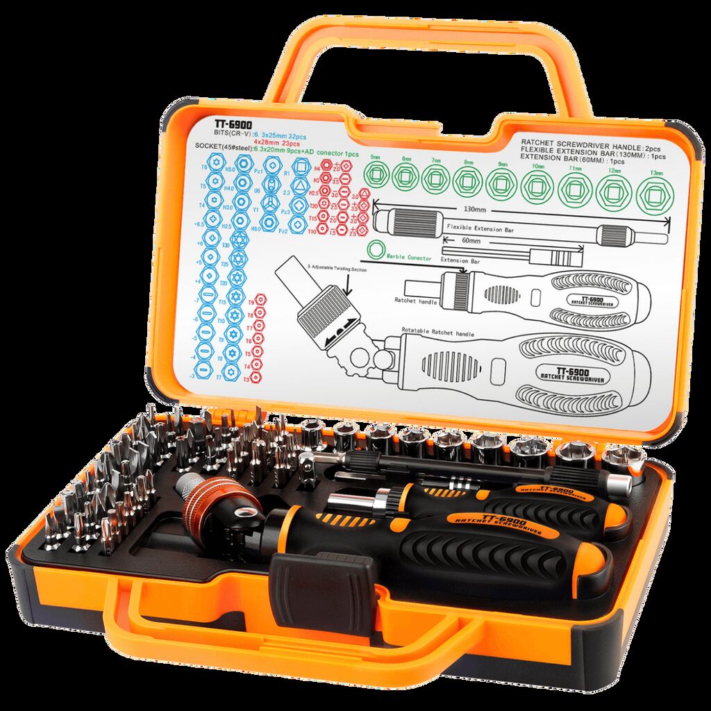 Za precizan rad, neklizajuće ručke, fino obrađeni alati + fleksibilni