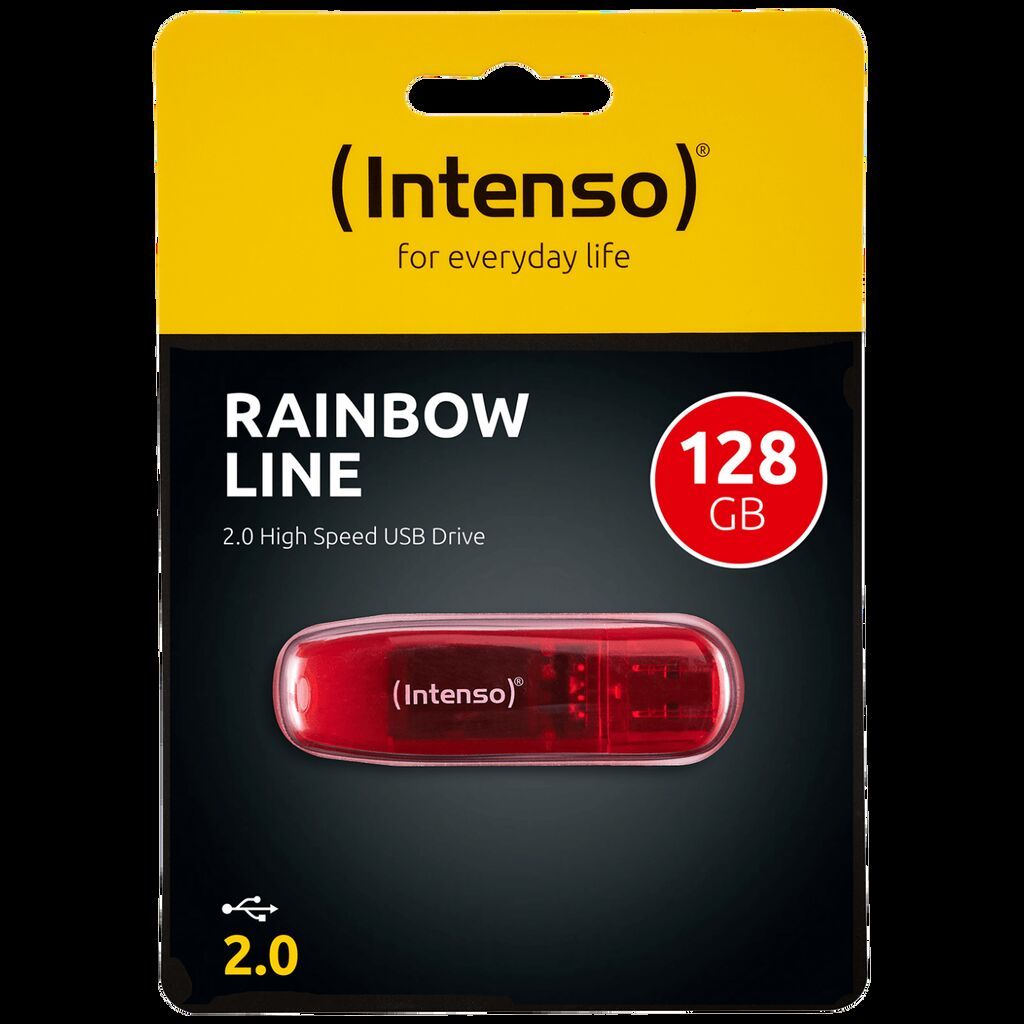 USB Flash drive 128GB Rainbow Line, crvena boja, materijal