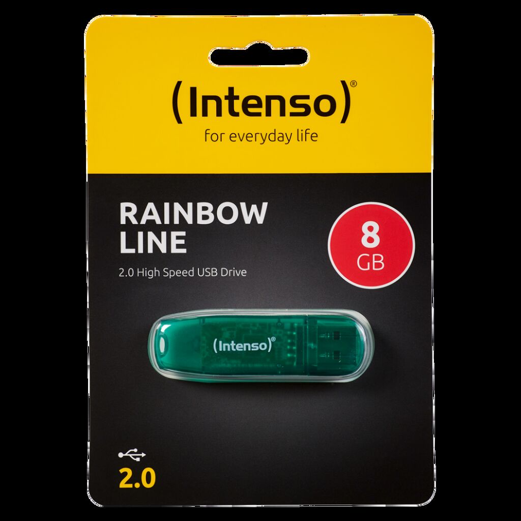 USB Flash drive 8GB Rainbow Line, zelena boja, materijal transparentna