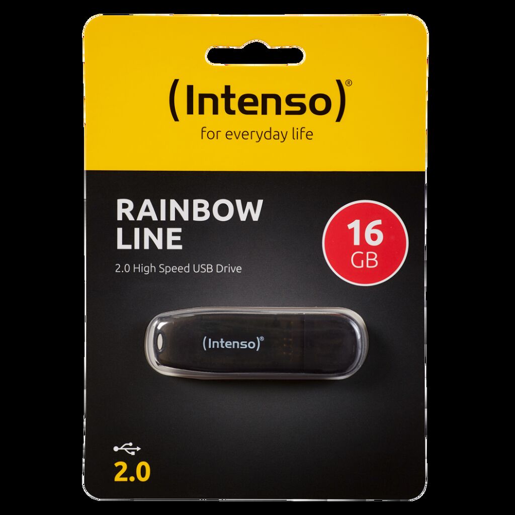 USB Flash drive 16GB Rainbow Line, crna boja, materijal transparentna