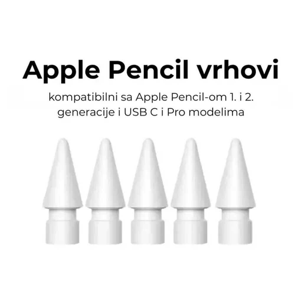 Vrhovi za apple pencil. Kompatibilni i sa olovkama 1. I 2. Generacije