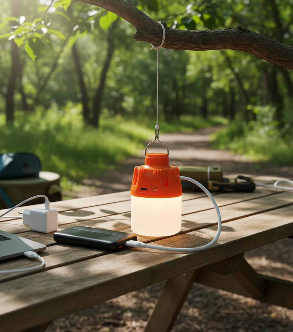 USB punjiva LED kampa/lampa sa kukom za kačenje - Kompaktan dizajn