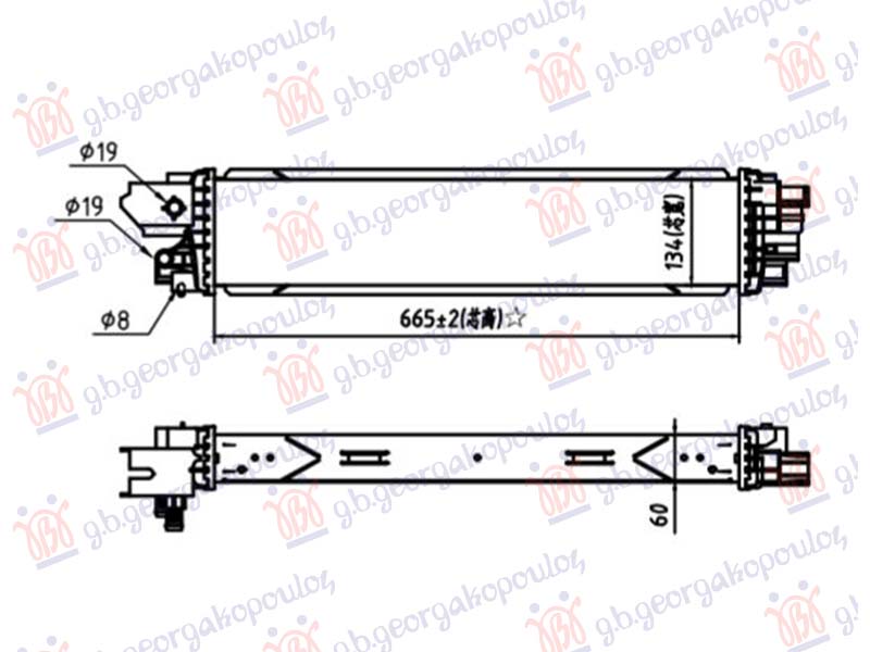 HLADNJAK MOTORA DODATNI 2.0 DIZEL CEV NA ISTOJ STRANI (665×132) RENAULT TRAFIC (2019-2021) (OEM: 144614882R)