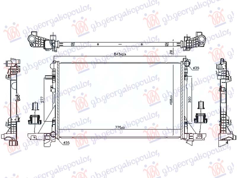 HLADNJAK MOTORA 2.3 DIZEL (MAN) (CEVI DIJAGONALNO) (773×478) RENAULT MASTER/MASCOTT (2015-2019) (OEM: 2141000Q0H, 214106556R)