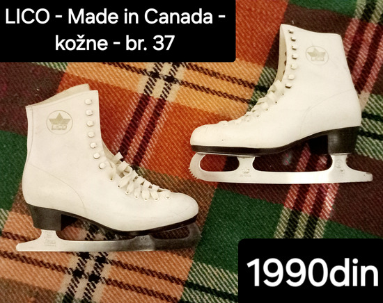 LICO klizaljke kožne bele Made in Canada - br. 37