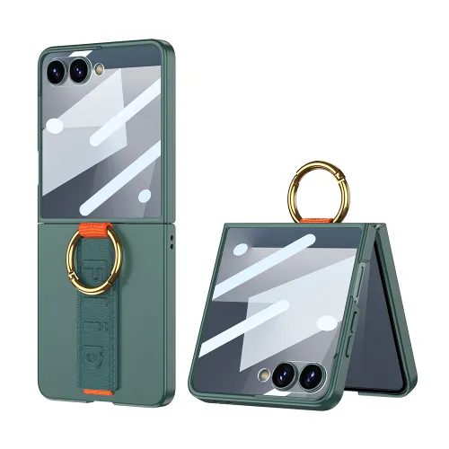 Futrola - maska STRAP RING CASE za Samsung F751B Galaxy Z Flip 7 5G zelena (GKK case) (MS)