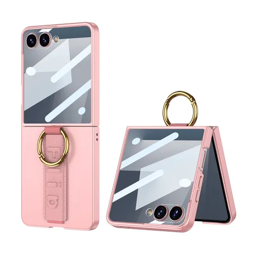 Futrola - maska STRAP RING CASE za Samsung F751B Galaxy Z Flip 7 5G roze (GKK case) (MS)